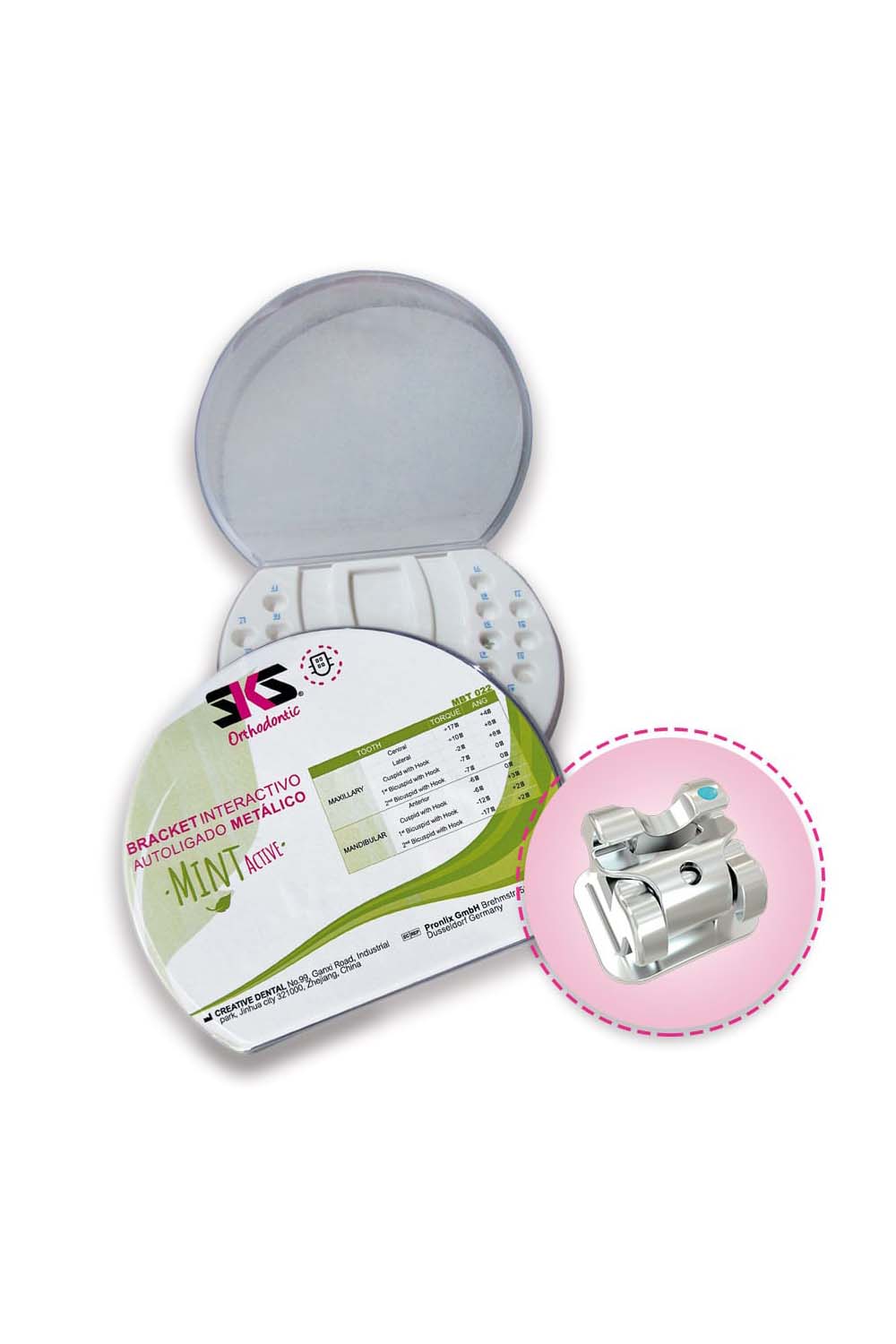 Kit Brackets Metálicos Autoligado MINT ACTIVE - Bionexum Dental Solutions